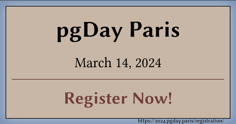 Registration — pgDay Paris 2024